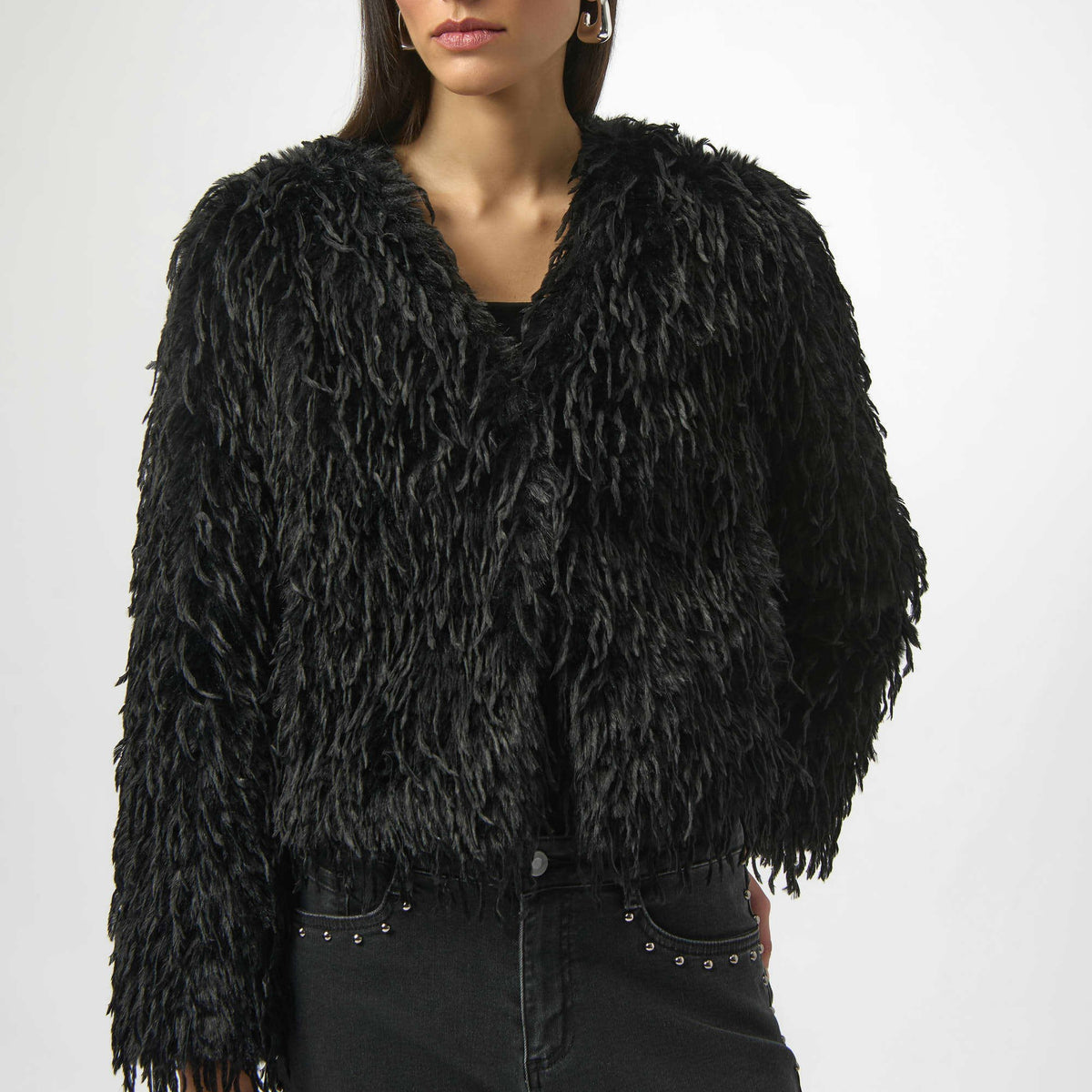 JOSEPH RIBKOFF, 254905, Faux Fur Collarless Boxy Jacket – Ryan Wayne ...